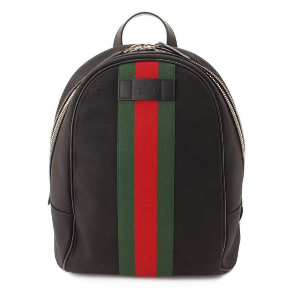Gucci | Bags | Gucci Sherry Rucksack Line Backpack Canvas Black | Poshmark